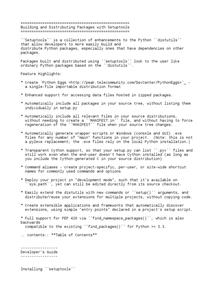 Setuptools | PDF | Command Line Interface | Library (Computing)