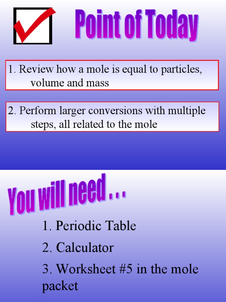 Mixed Moles 5 Multiple Element Conversions | PDF | Mole (Unit ...