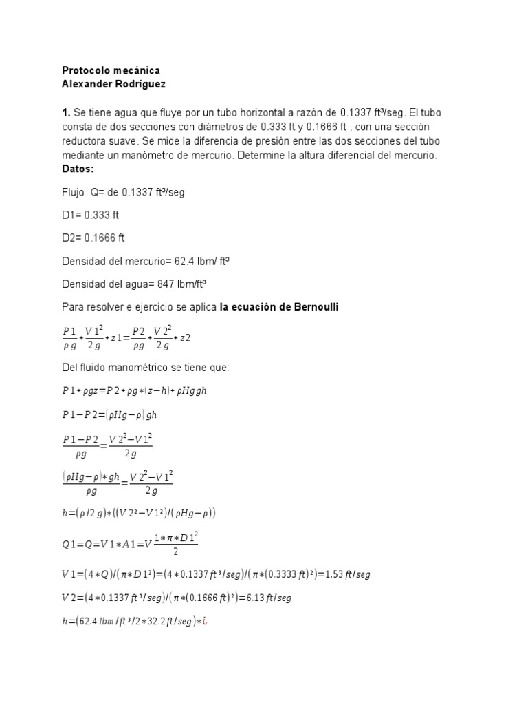 Protocolo Mec | PDF | Presión | Viscosidad