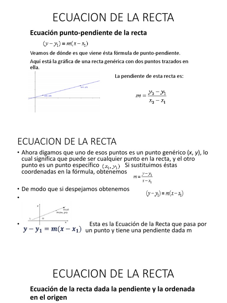 Ejemplos y Ejercicios de Ecuaciones de la Recta | PDF | Línea ...