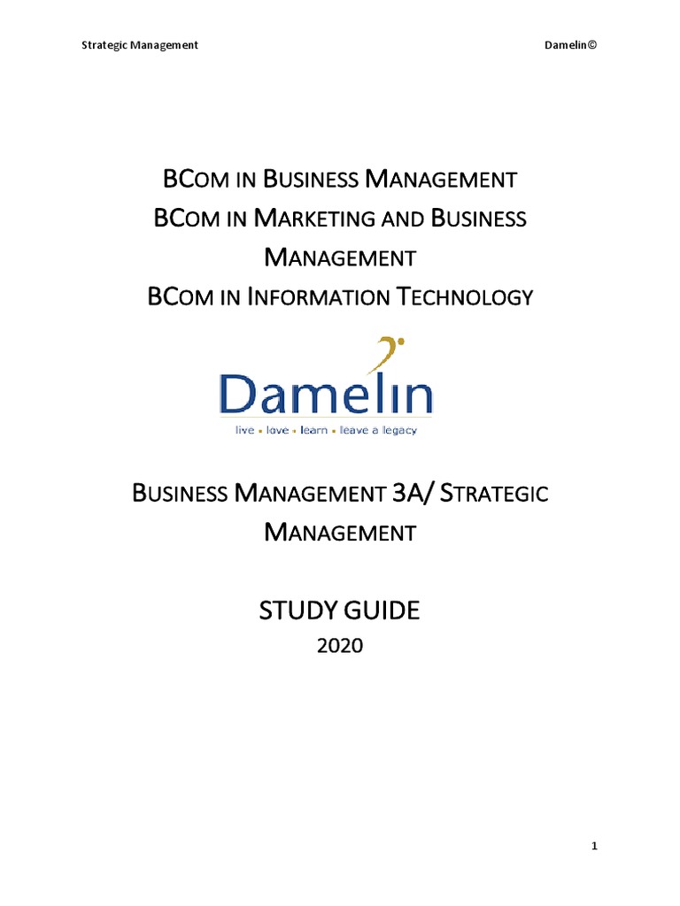 Business-Strategic Management Study Guide | PDF | Strategic Management ...