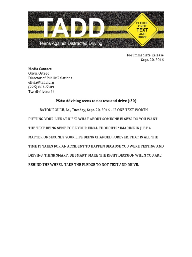 Psa Broadcast Release - 30 Seconds | PDF