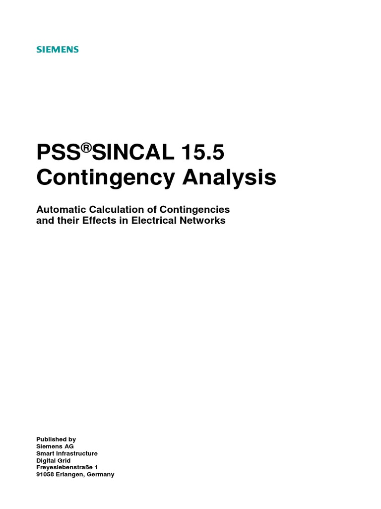 PSS SINCAL 15.5: Contingency Analysis | PDF | Menu (Computing) | Ac Power