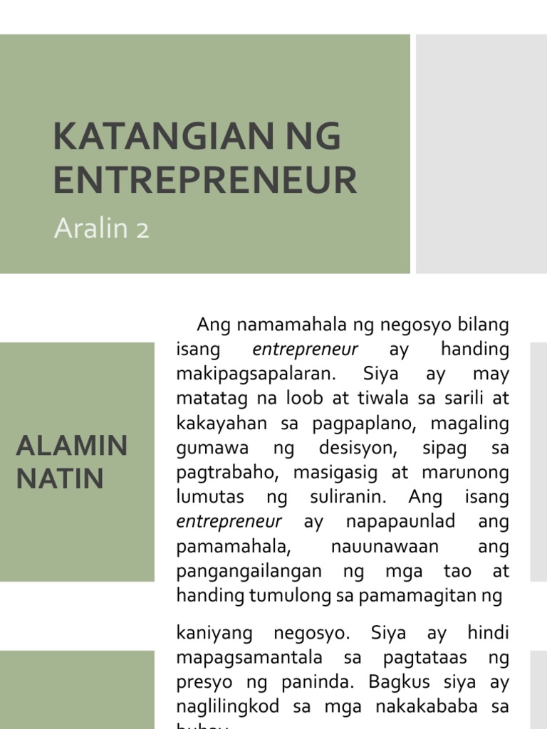 Katangian NG Entrepreneur | PDF