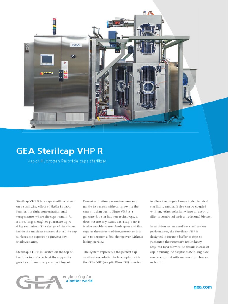 GEA Sterilcap VHP R: Vapor Hydrogen Peroxide Caps Sterilizer | PDF ...