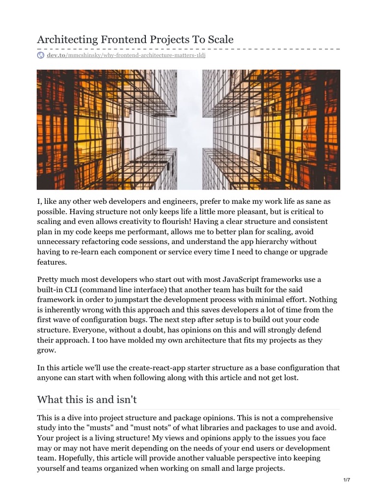 Architecting Frontend Projects To Scale | PDF | Cascading Style Sheets ...