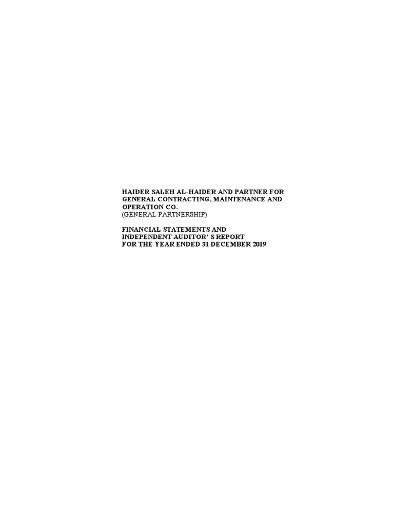 2019 Financial Statements Audit Report | PDF | Going Concern | Audit