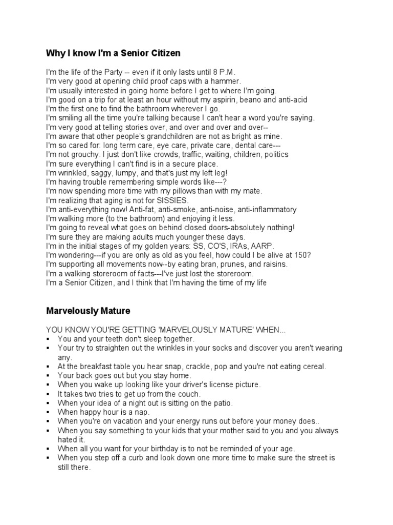 Old Geezer Jokes | PDF