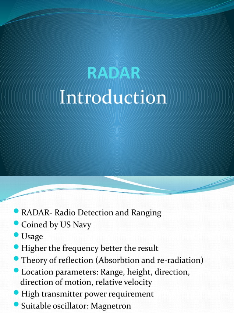 Pulsed Radar System | PDF | Radar | Radio Spectrum