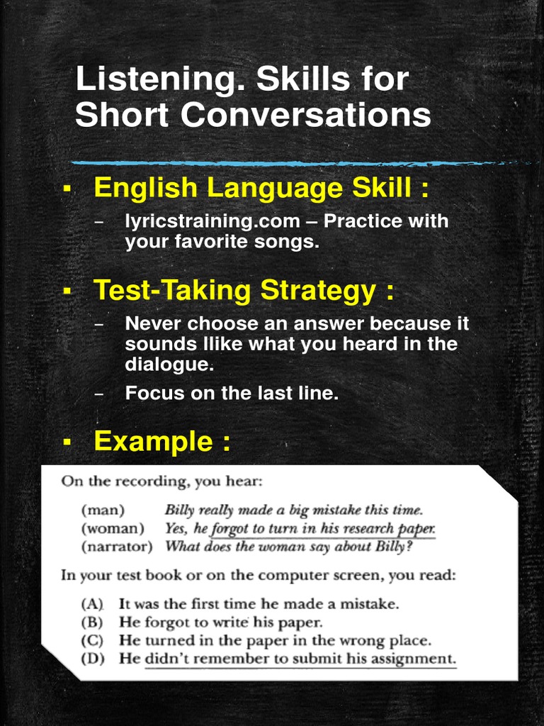 Listening Short Conversations | PDF | Language Arts & Discipline
