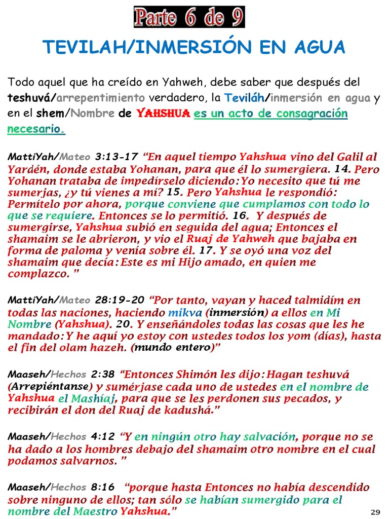 Yeshiva-Clase 6 de 9 - Teviláh-Inmersión en Agua | PDF | Concepciones ...