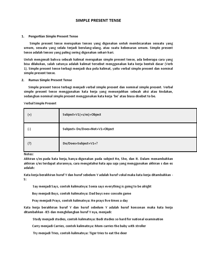 Simple Present Tense | PDF