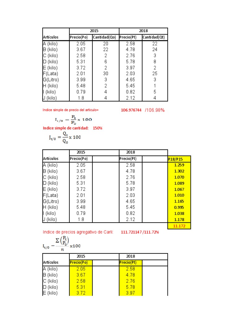 G1.L10-Ejercicio de Números Índices | PDF | Unidades de medida | Observación científica