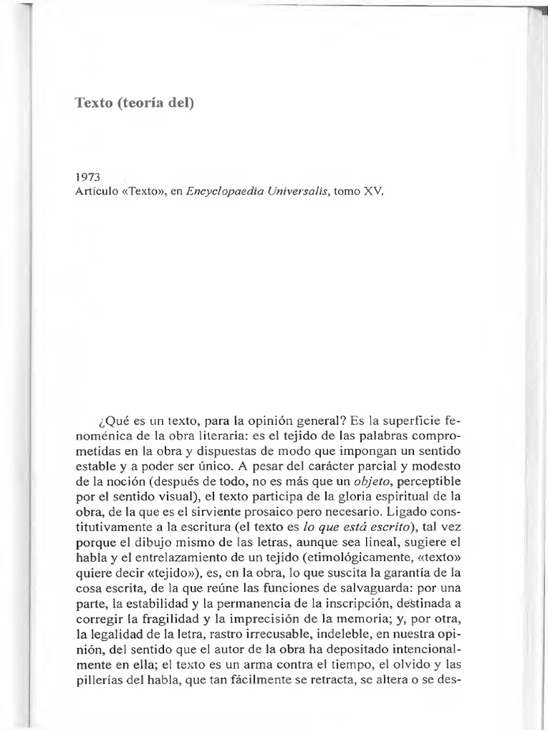 Teoría del Texto: Significado y Crisis | PDF | Verdad | Autor