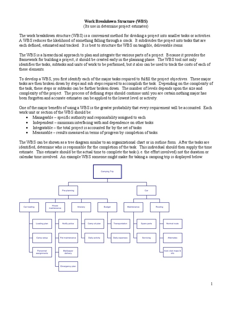 Work Breakdown Structure | PDF | Systems Science | Systems Theory
