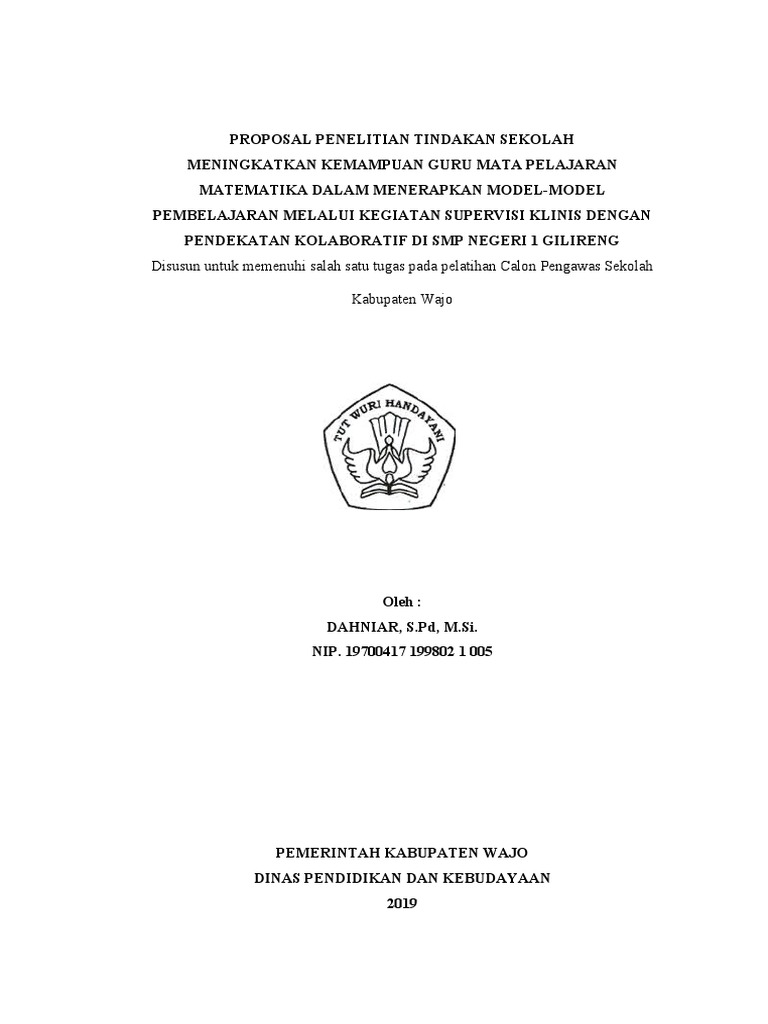 Proposal Penelitian Tindakan Sekolah | PDF