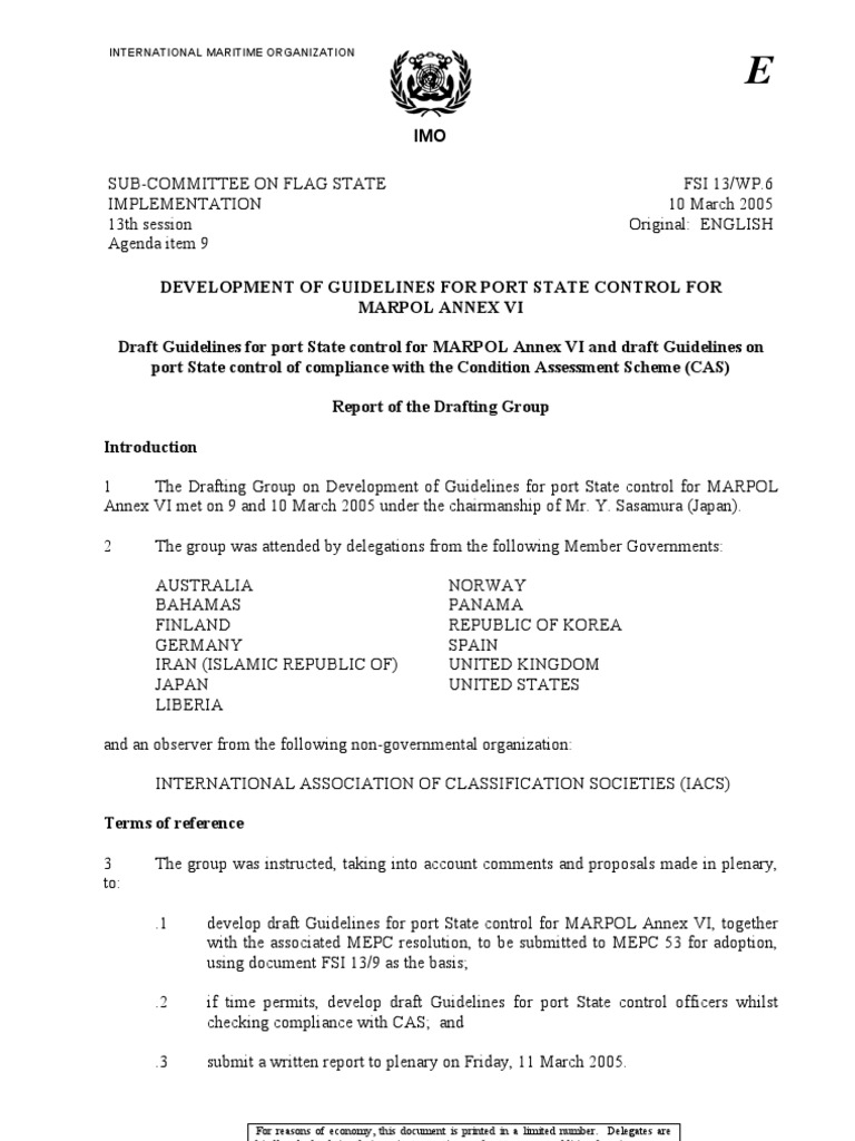 IMO PSC Guidelines For Marpol Annex VI | Incineration | Nature