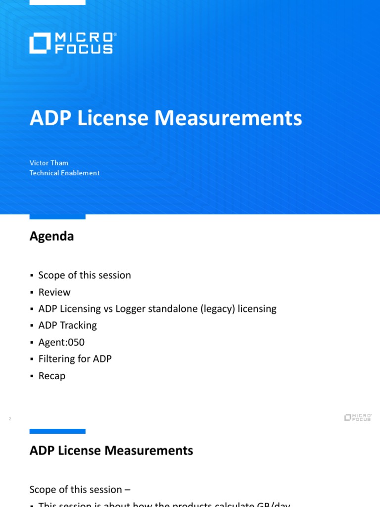 ADP License Measurements: Victor Tham Technical Enablement | PDF | Data ...