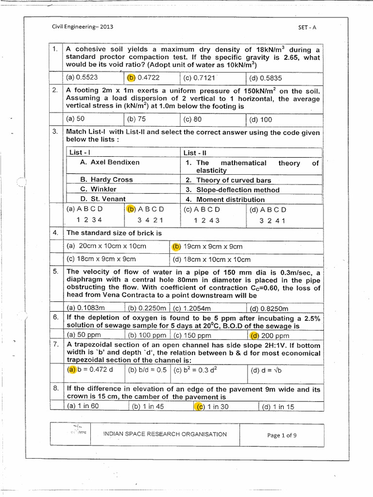 Isro Civil-2013 | PDF