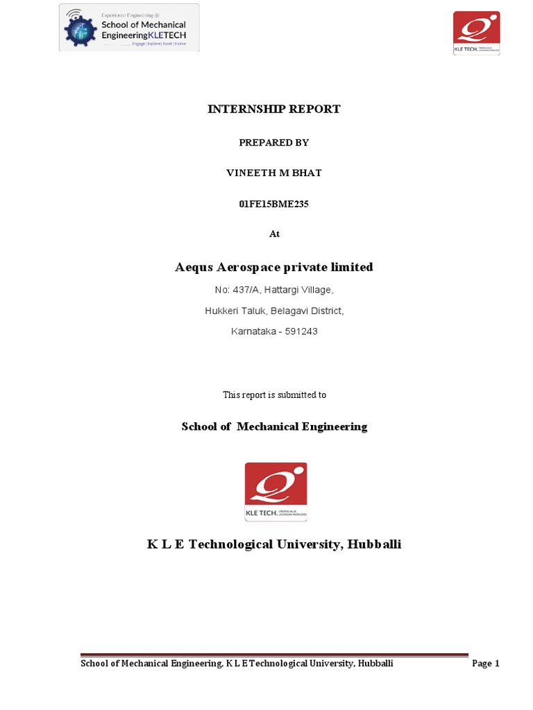 Aequs Aerospace private limited: Internship Report | Business Process ...