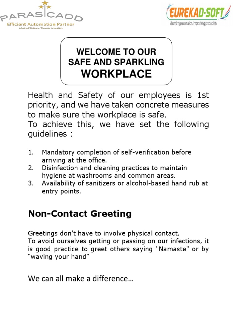 Workplace Safety Guidelines | PDF | Hygiene | Public Health