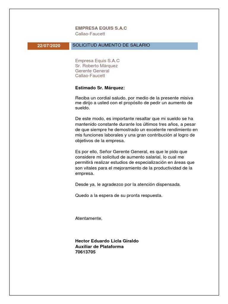 Carta Dirigida Al Gerente General | PDF