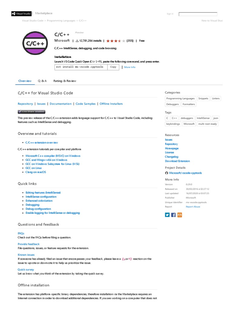 C - C++ - Visual Studio Marketplace | PDF | 64 Bit Computing | Microsoft