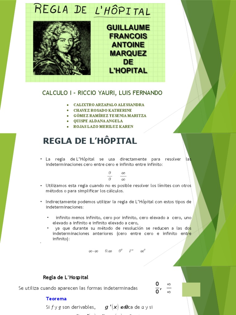 Regla Hospital | PDF | Logaritmo | Análisis complejo