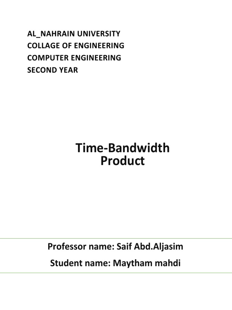 Time-Bandwidtth Product | PDF | Bandwidth (Signal Processing) | Radar