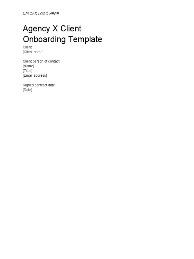 Agency Client Onboarding Template | PDF | Marketing | Sales