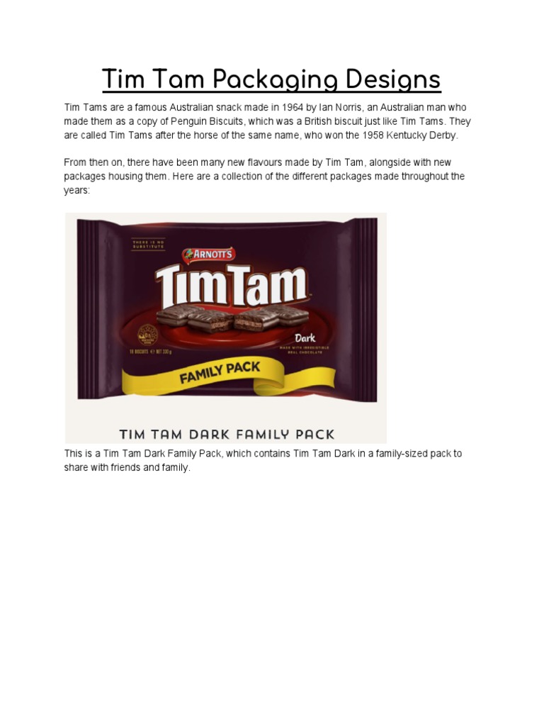 Tim Tam Packaging Designs | PDF