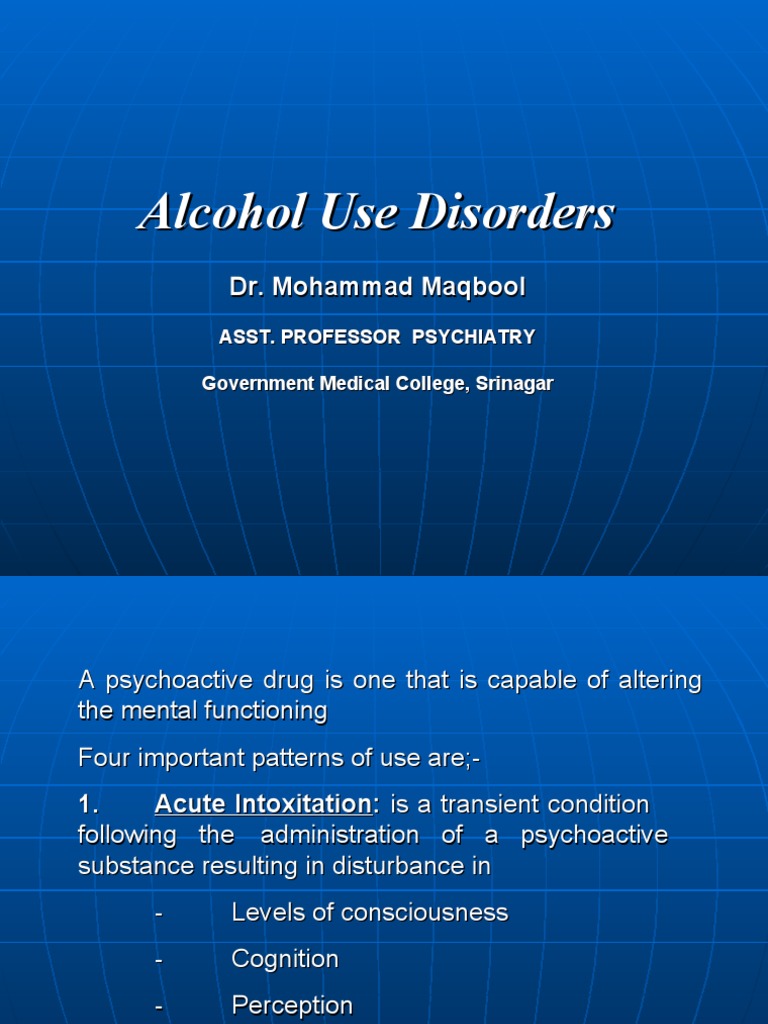 Alcohol Use Disorders | PDF | Alcoholism | Substance Abuse