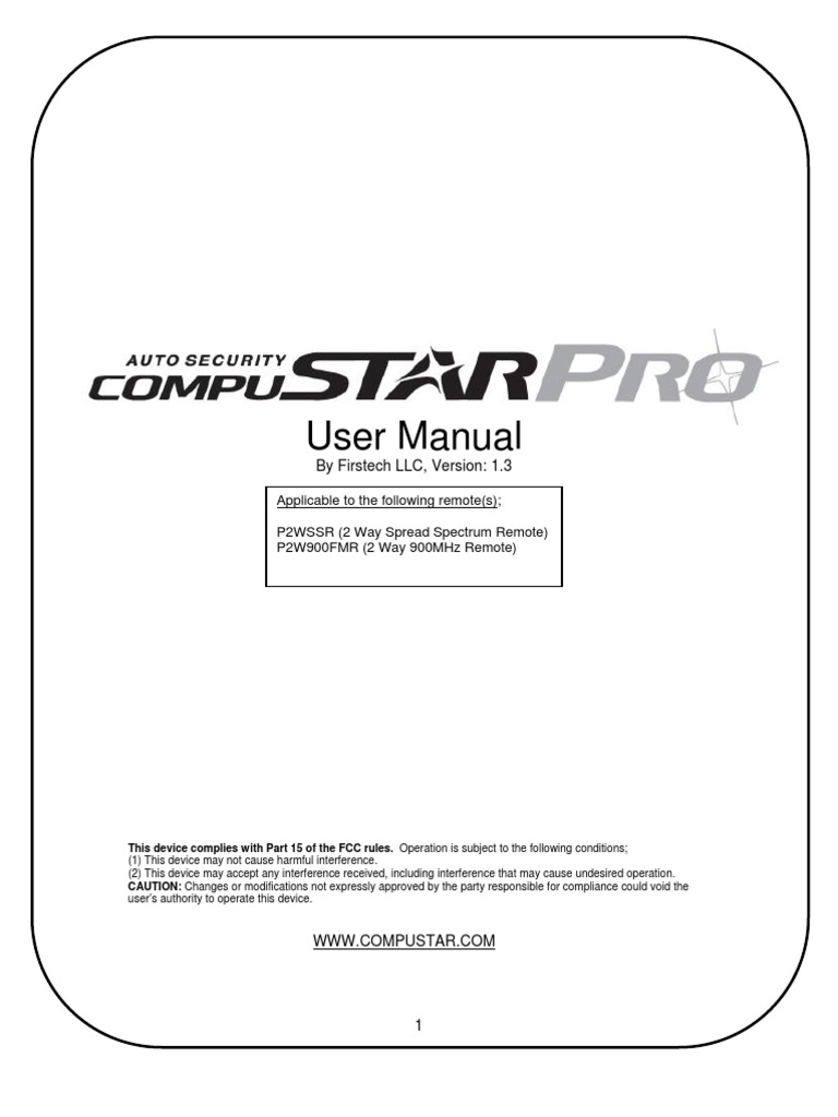 User Manual: by Firstech LLC, Version: 1.3 | PDF | Trunk (Car) | Manual ...