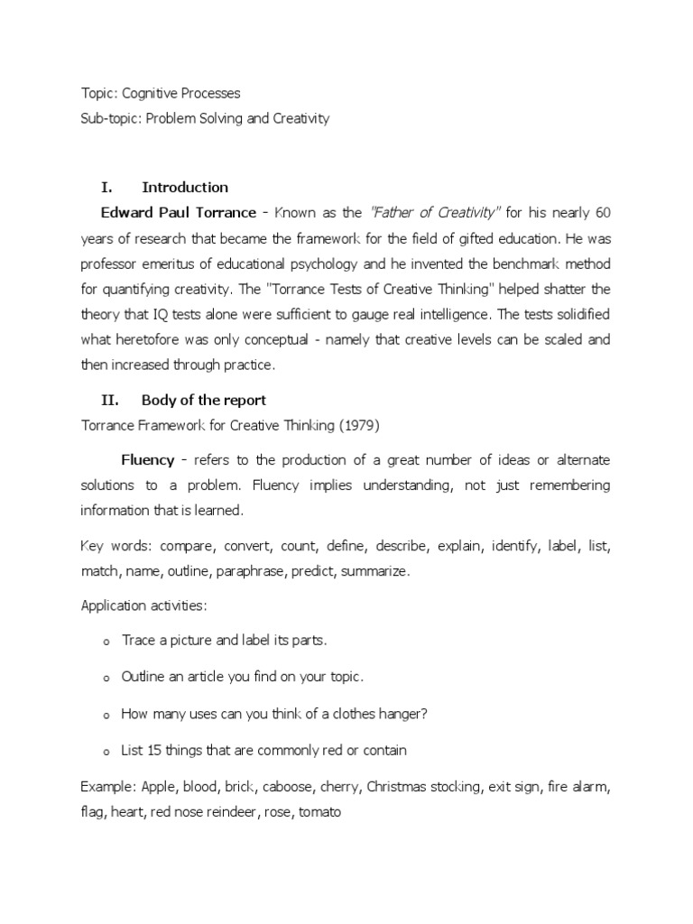 Problem Solving and Creativity | PDF | Creativity | Brainstorming