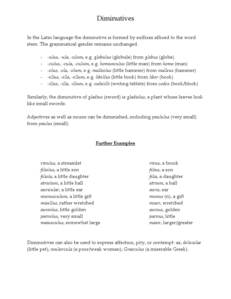 Diminutives | PDF