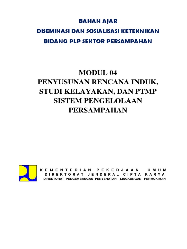 Modul 04 Penyusunan R I, FS, Dan PTMP Persampahan - Part1 | PDF