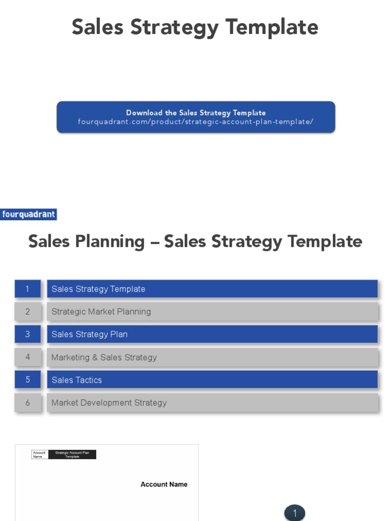 Sales Strategy Template Overview | PDF | Business