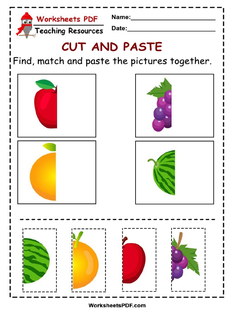 Cut and Paste: Fi ND, Match and Paste The Pi Ctures Together | PDF