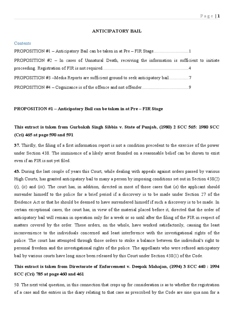 Anticipatory Bail | PDF | Bail | Law Enforcement