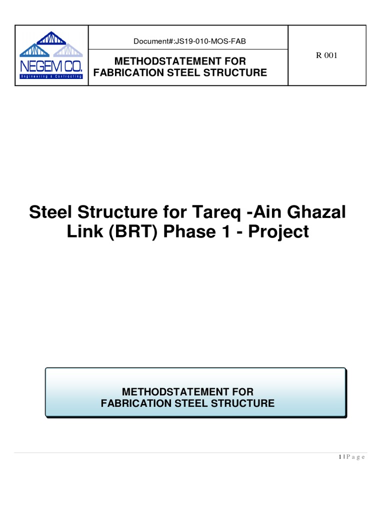 Steel Structure For Tareq - Ain Ghazal Link (BRT) Phase 1 - Project | Download Free PDF ...