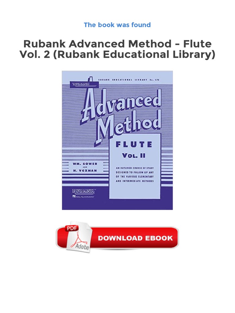Rubank Advanced Method - Flute Vol. 2 (Rubank Educational Library ...
