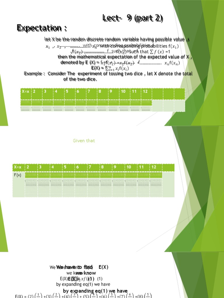 Lect - 9 (Part 2) and Lec 10 | PDF | Probability Distribution | Random Variable