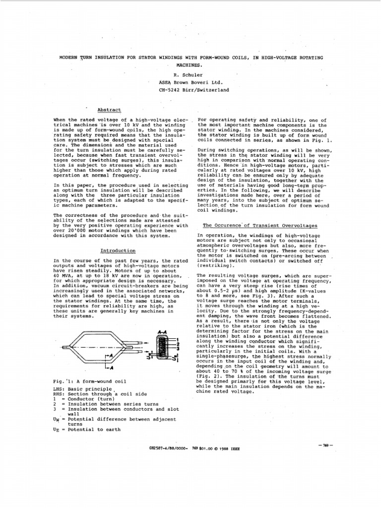 Modern Turn Insulation For Stator Windings With Formwound Coils | PDF ...