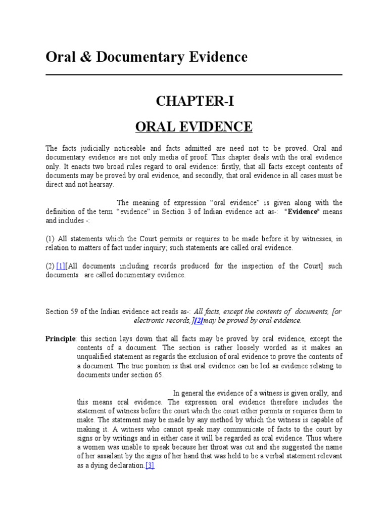 Oral & Documentary Evidence | PDF | Hearsay | Evidence (Law)