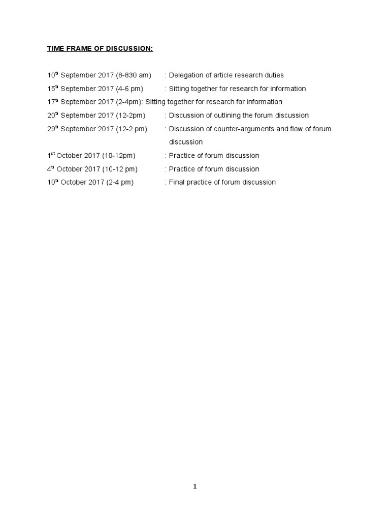 Forum Discussion Format Example | PDF | Stress (Biology) | Test ...