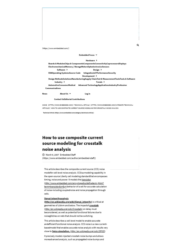 How To Use Composite Current Source Modeling For Crosstalk Noise Analysis | PDF | Spice ...