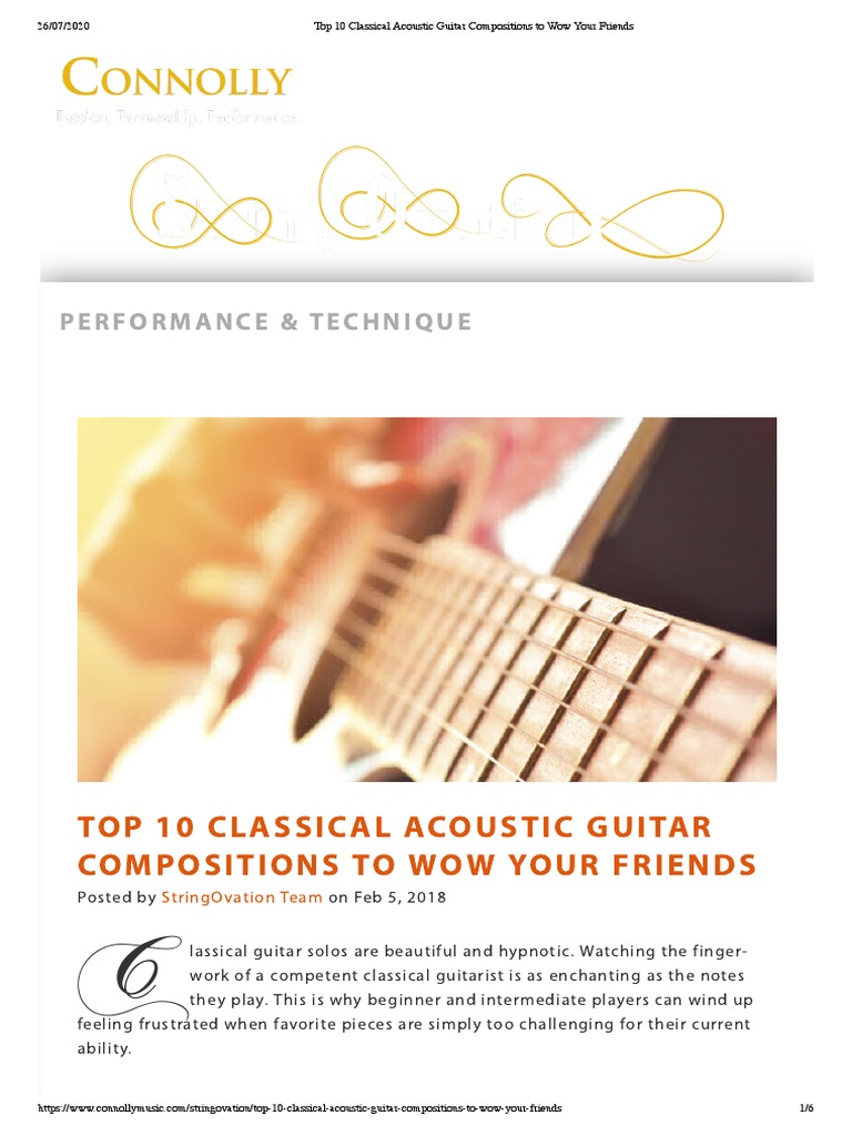 Top 10 Classical Acoustic Guitar Compositions To Wow Your Friends | PDF ...
