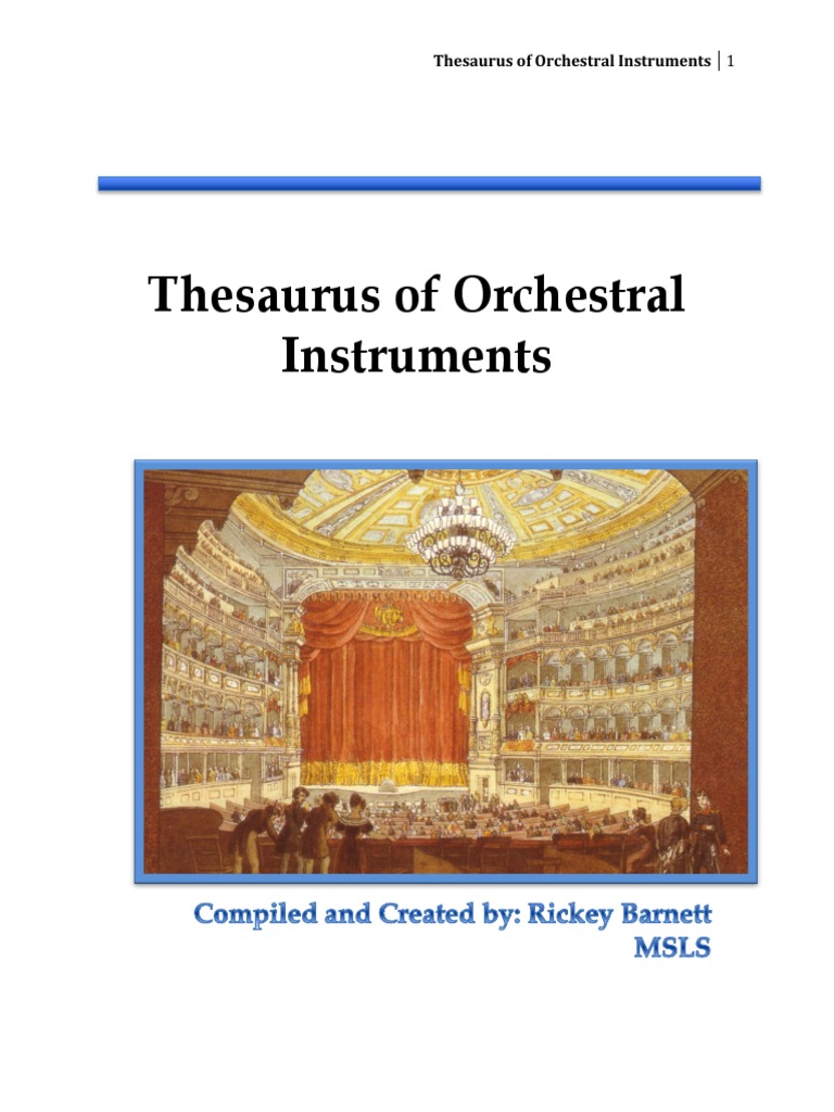 A Guide to Identifying Orchestral Instruments: A Hierarchical and ...