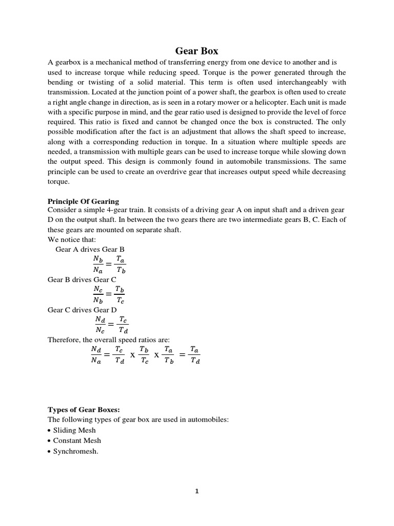 Understanding Gearboxes: A Comprehensive Look at Gear Ratios ...