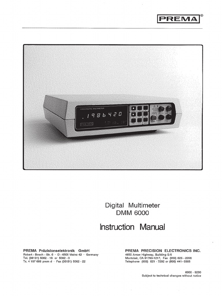 6000 Multimeter EN | PDF
